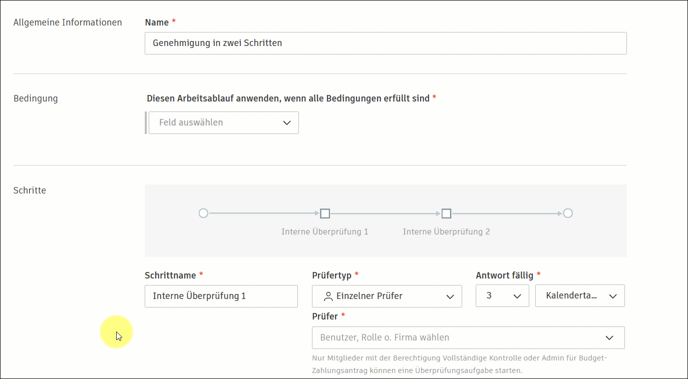 Einrichten von Genehmigungsabläufen