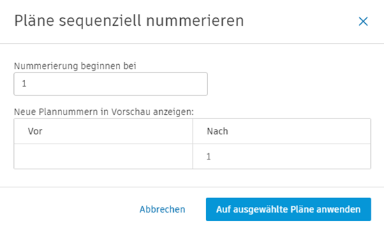 Überprüfen und Bearbeiten von Plannummern