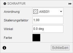 Schraffur - Referenz (Arbeitsbereich Zeichnung)