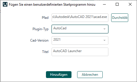 Info über Upchain CAD Connector und Ersteinrichtung