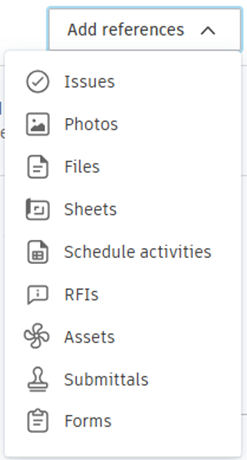 Issues references and attachments
