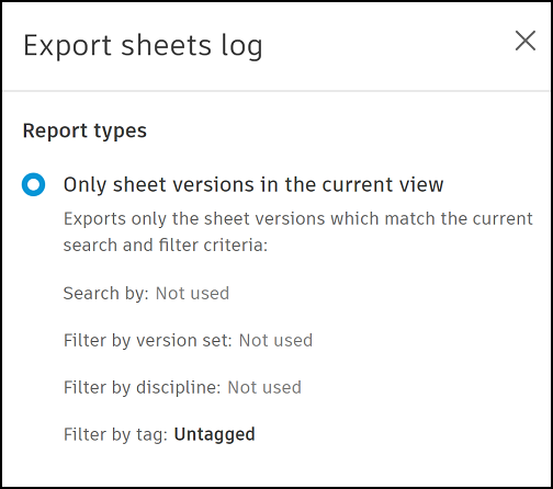 Export Sheets Log