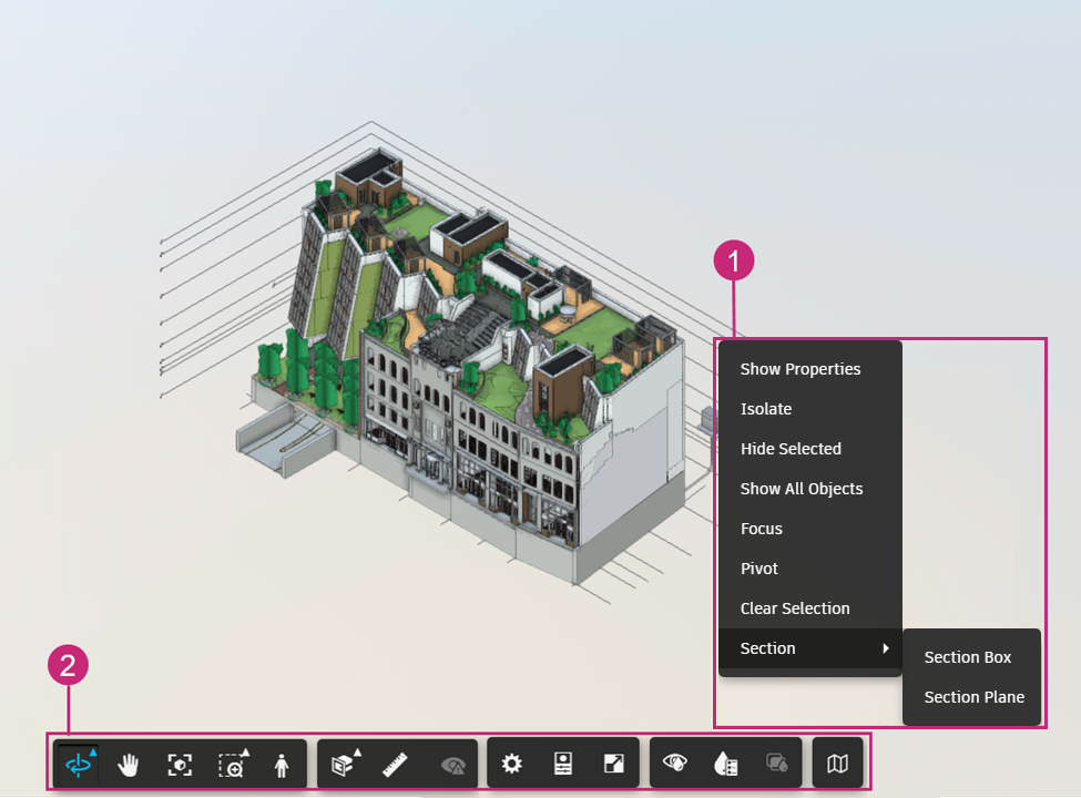 Model Viewing toolbars