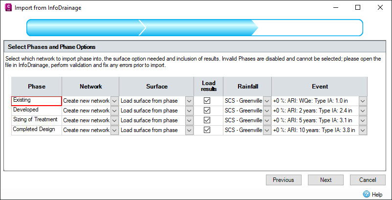 Import From InfoDrainage