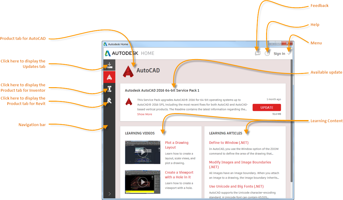 Autodesk Home Main User Interface Reference