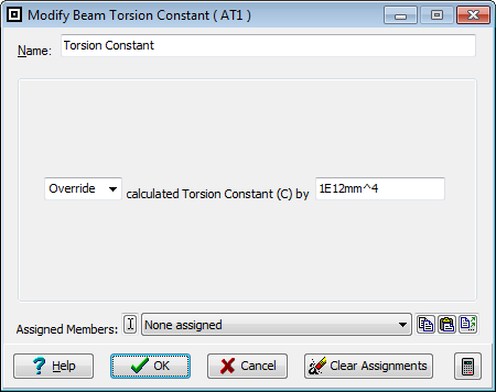 Modify Beam Torsion Constant