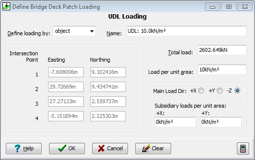 Bridge Deck Patch Loads - Uniformly Distributed Load