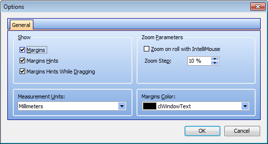 Print Preview - Options