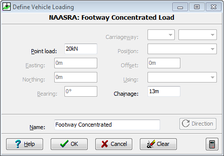 Help | NAASRA - Footway Concentrated Load | Autodesk