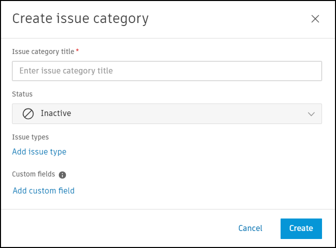 Issue Categories and Types