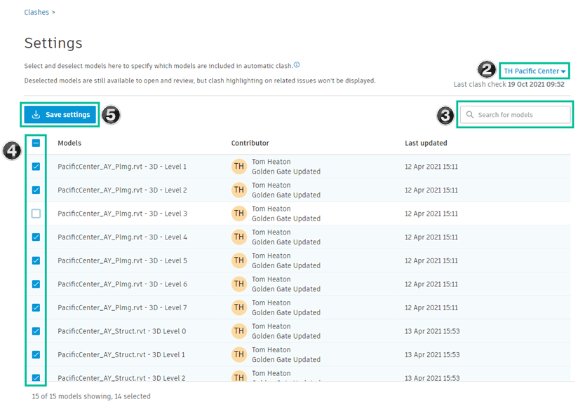 COORD Help | Clash Settings | Autodesk