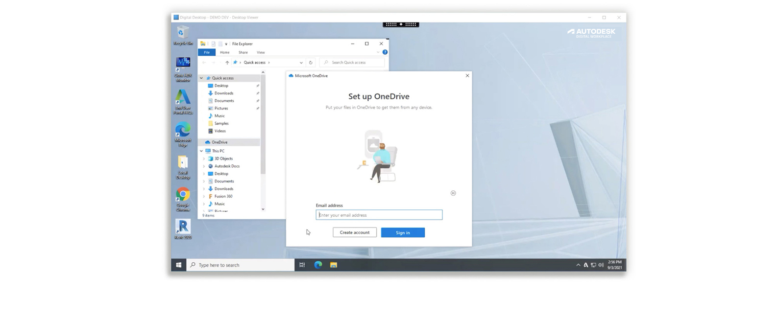 Connecting to Onedrive from Autodesk Digital Workplace