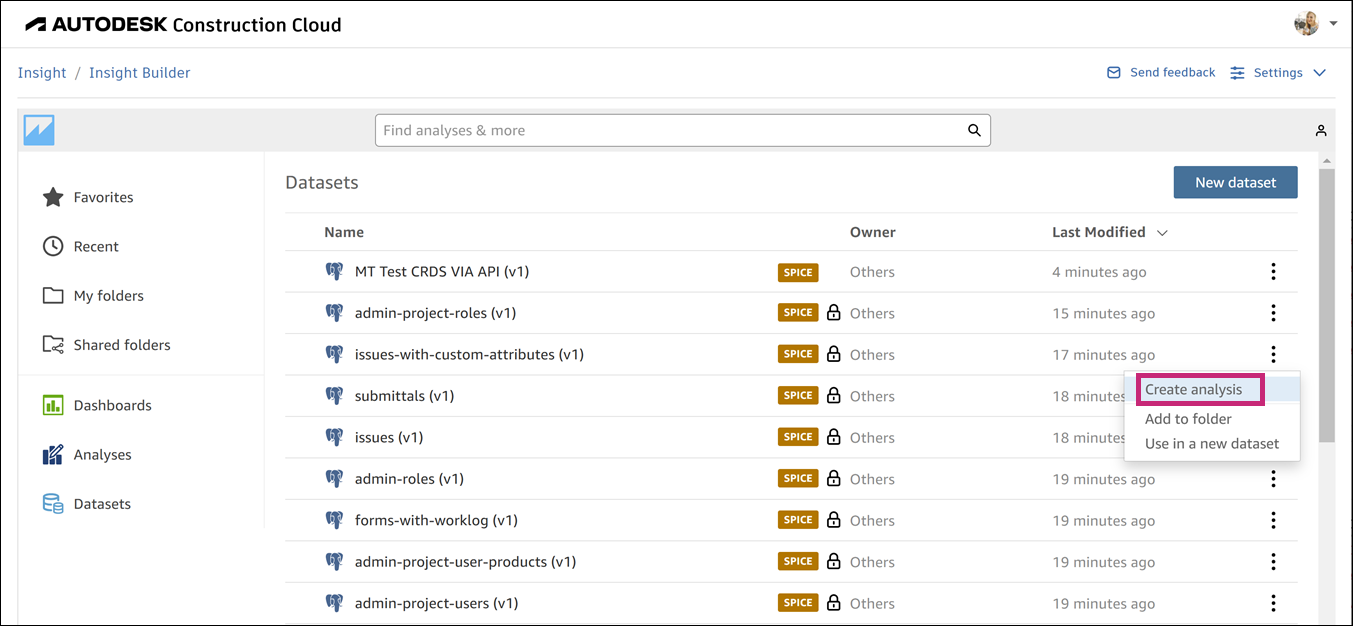 Create an Analysis in Insight Builder to Visualize Your ACC Data