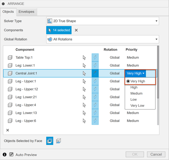 Fusion Help | Set component priority | Autodesk