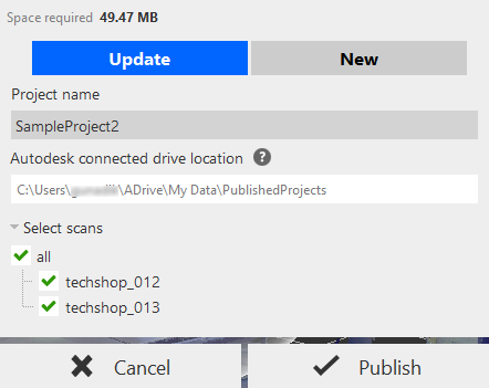 Autodesk ReCap Help | Publish ReCap Pro Projects | Autodesk