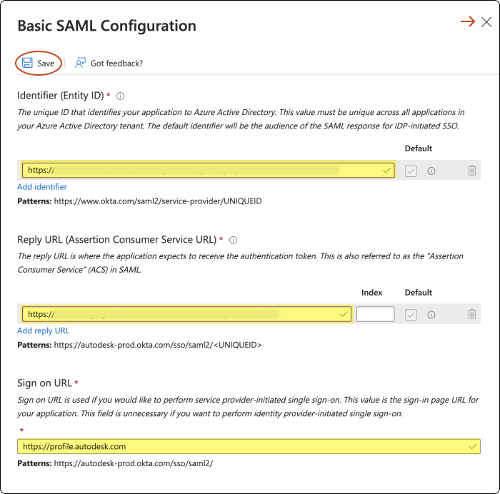 How to: Set up SSO with Microsoft Azure Manually