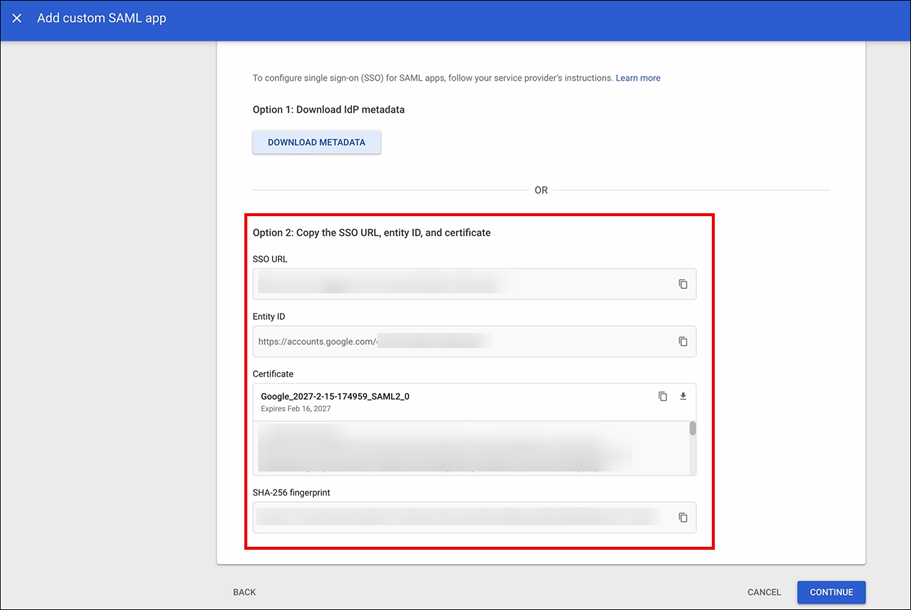 Set up SSO with Google Cloud Identity