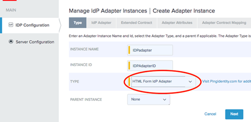 Section C - Create IdP Adapter Instance in PF