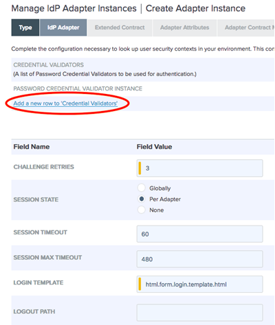 Section C - Create IdP Adapter Instance in PF