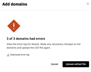 Error: Unable to verify domain