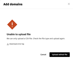 Error: Unable to verify domain
