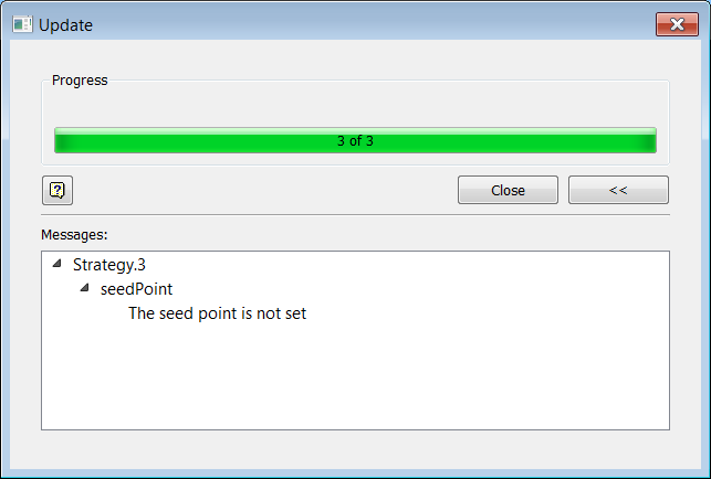 Error Messages in Update Dialog Box