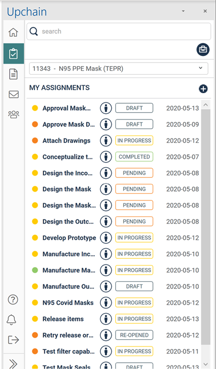 Assignments in Upchain for Outlook