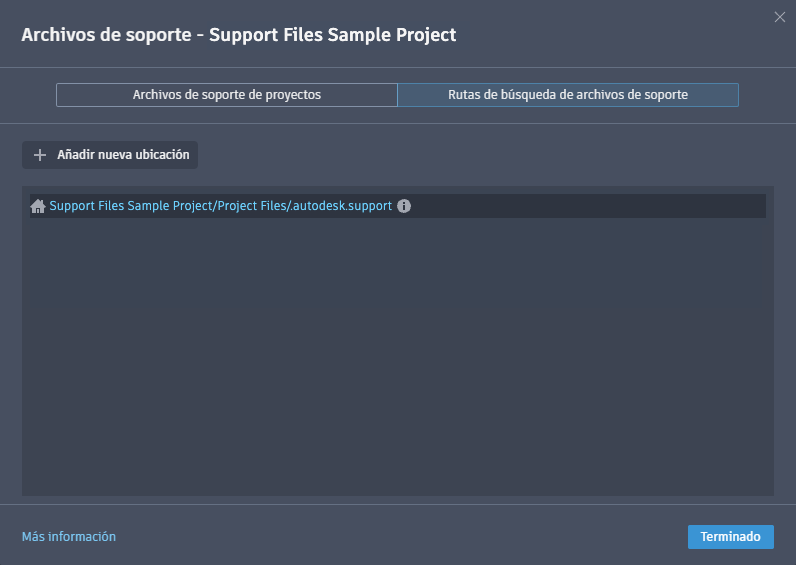 Para establecer las rutas de los archivos de soporte conectados de un ...