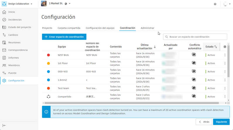 Espacios de coordinación en Design Collaboration