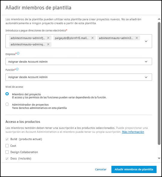Configurar plantillas de proyecto