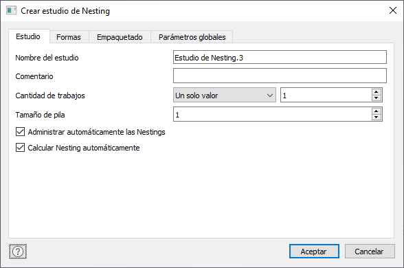 Trabajo con estudios de Nesting