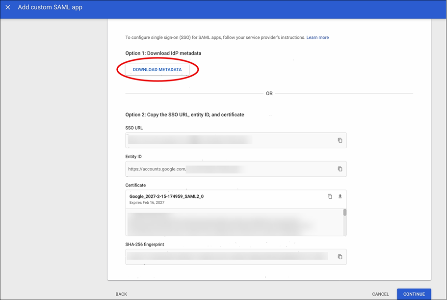 Configurar el SSO con Google Cloud Identity
