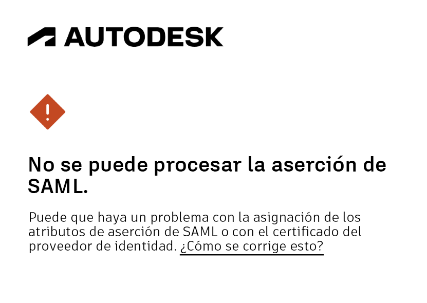 Error: no se puede procesar la aserción de SAML