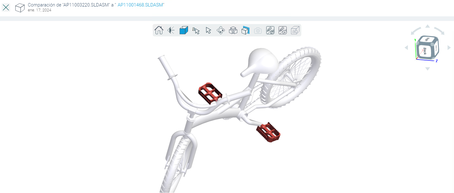 Comparar modelos 3D y listas de materiales