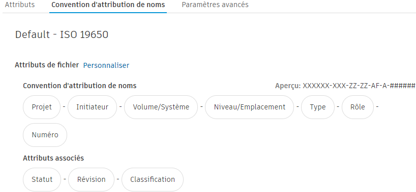 Personnalisation d’une convention d’attribution de noms appliquée