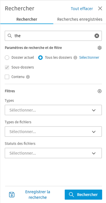 Recherche et filtrage de fichiers