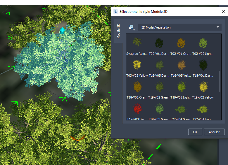 Pour ajouter ou modifier des arbres ou de la végétation