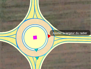 Pour modifier la géométrie d'un carrefour giratoire