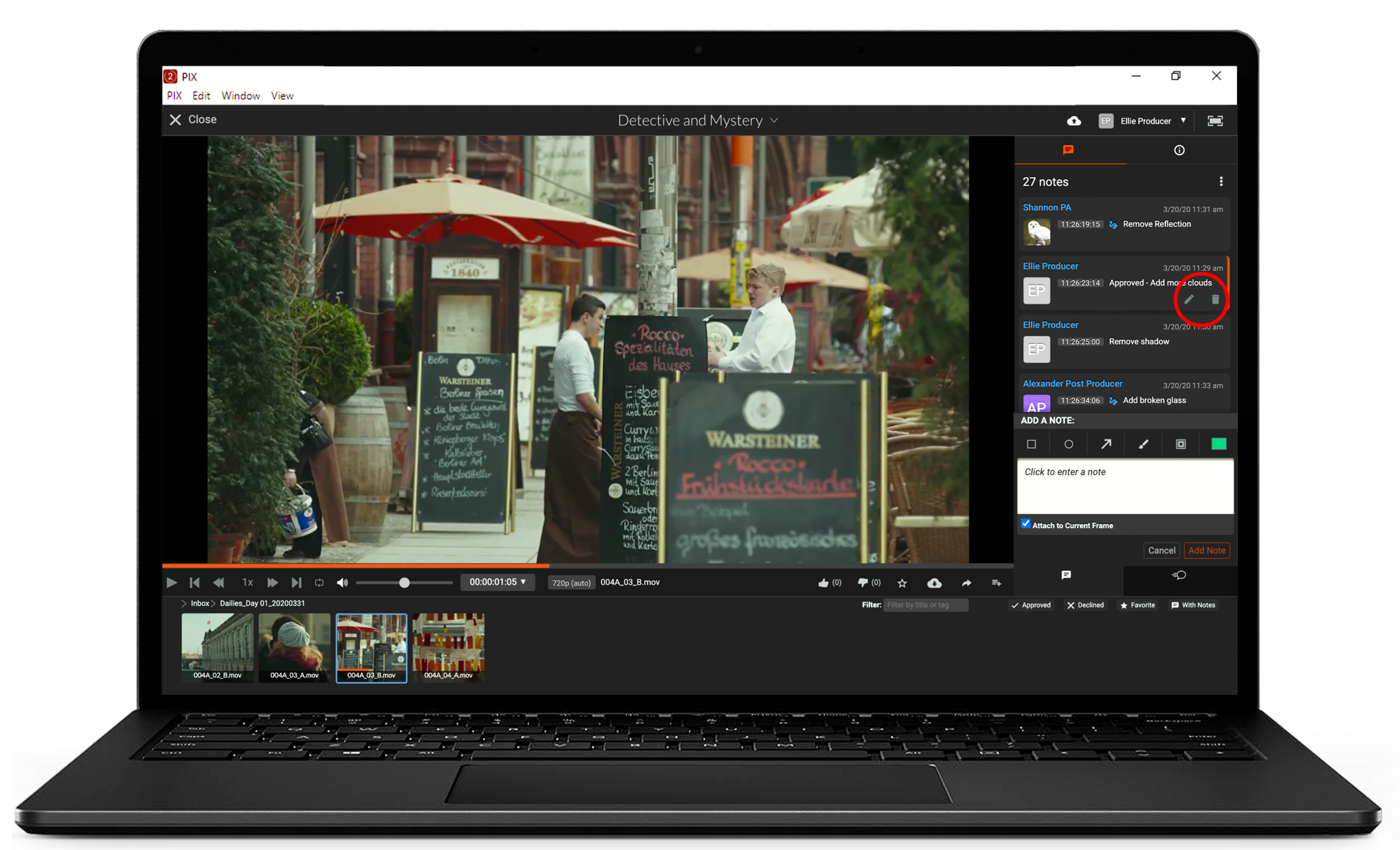 Création de notes sur PIX pour Windows