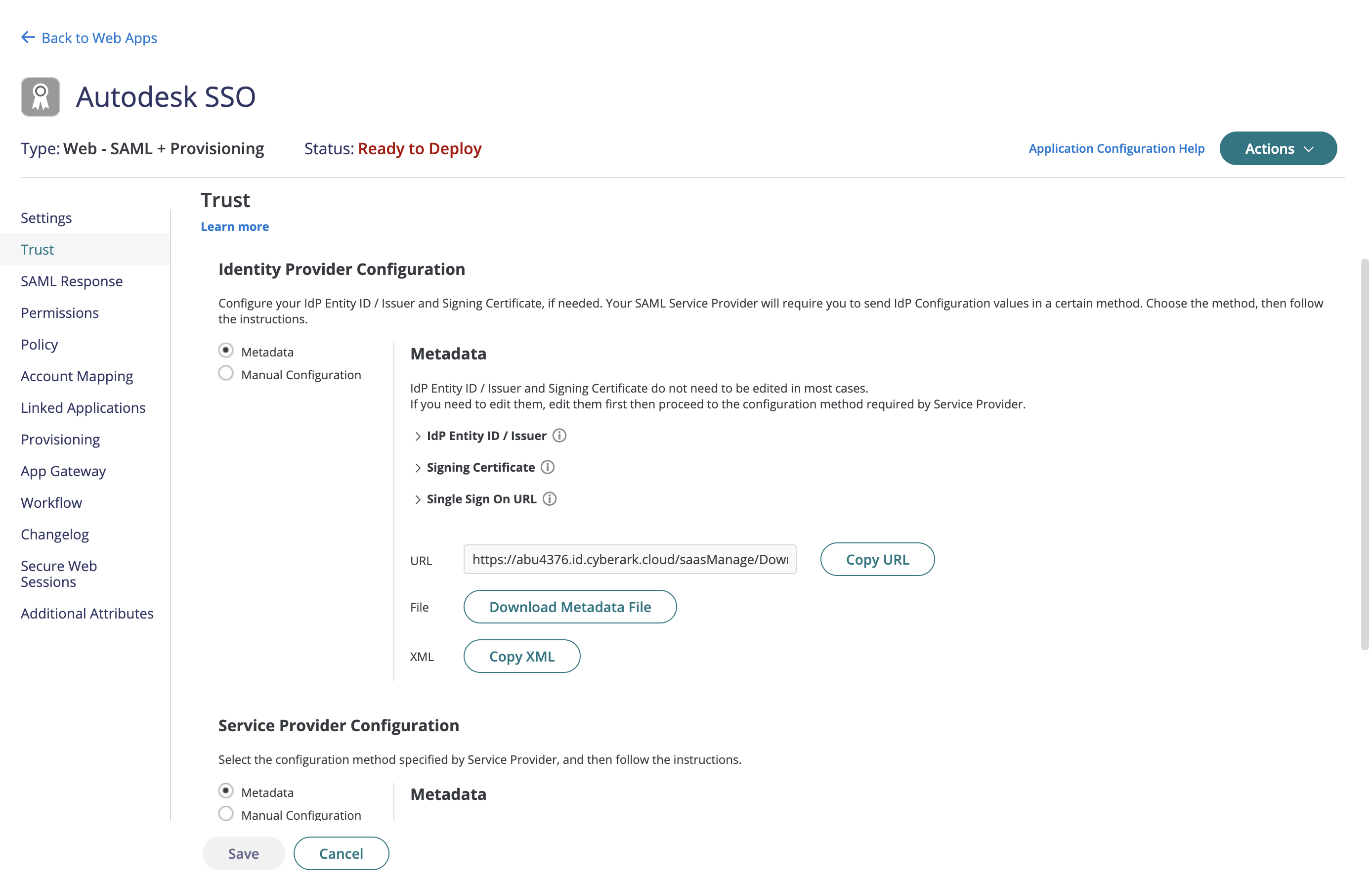 Configuration de l’authentification SSO avec CyberArk