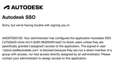 Erreur : Erreur ADSTS50105 : problème de connexion