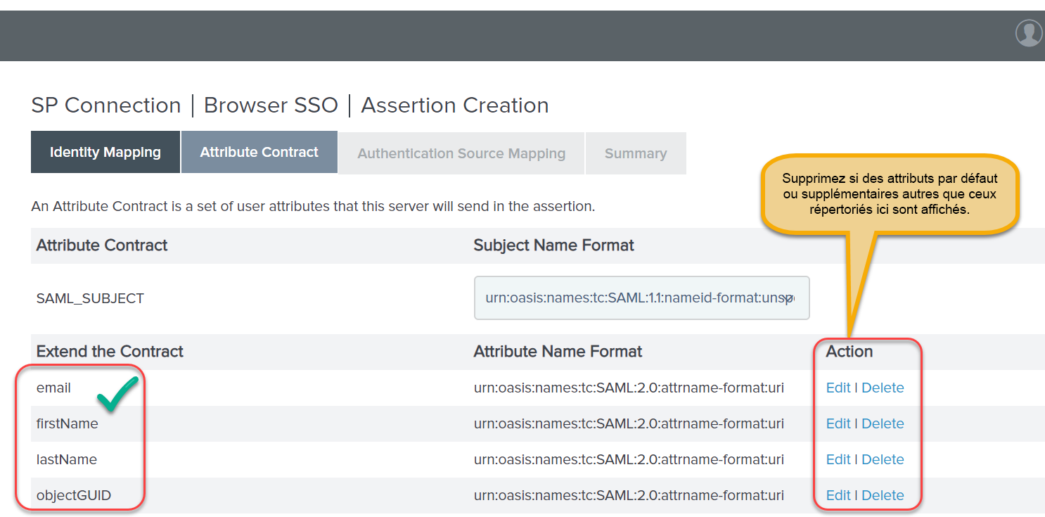 Configuration de l’authentification SSO avec PingFederate