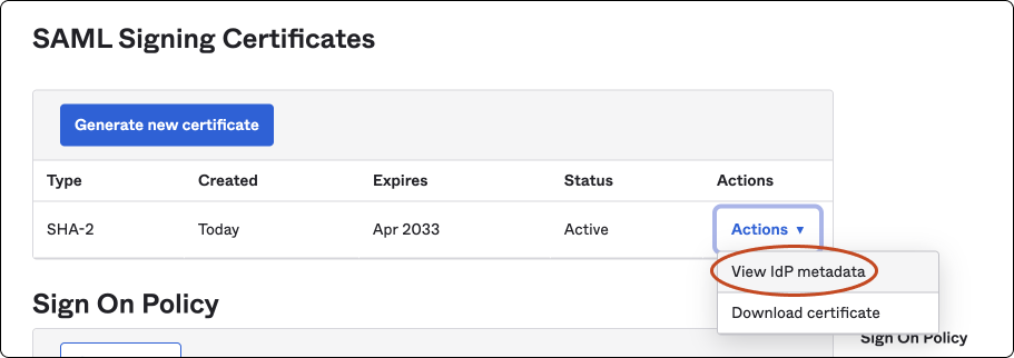 Configuration de l’authentification SSO avec Okta