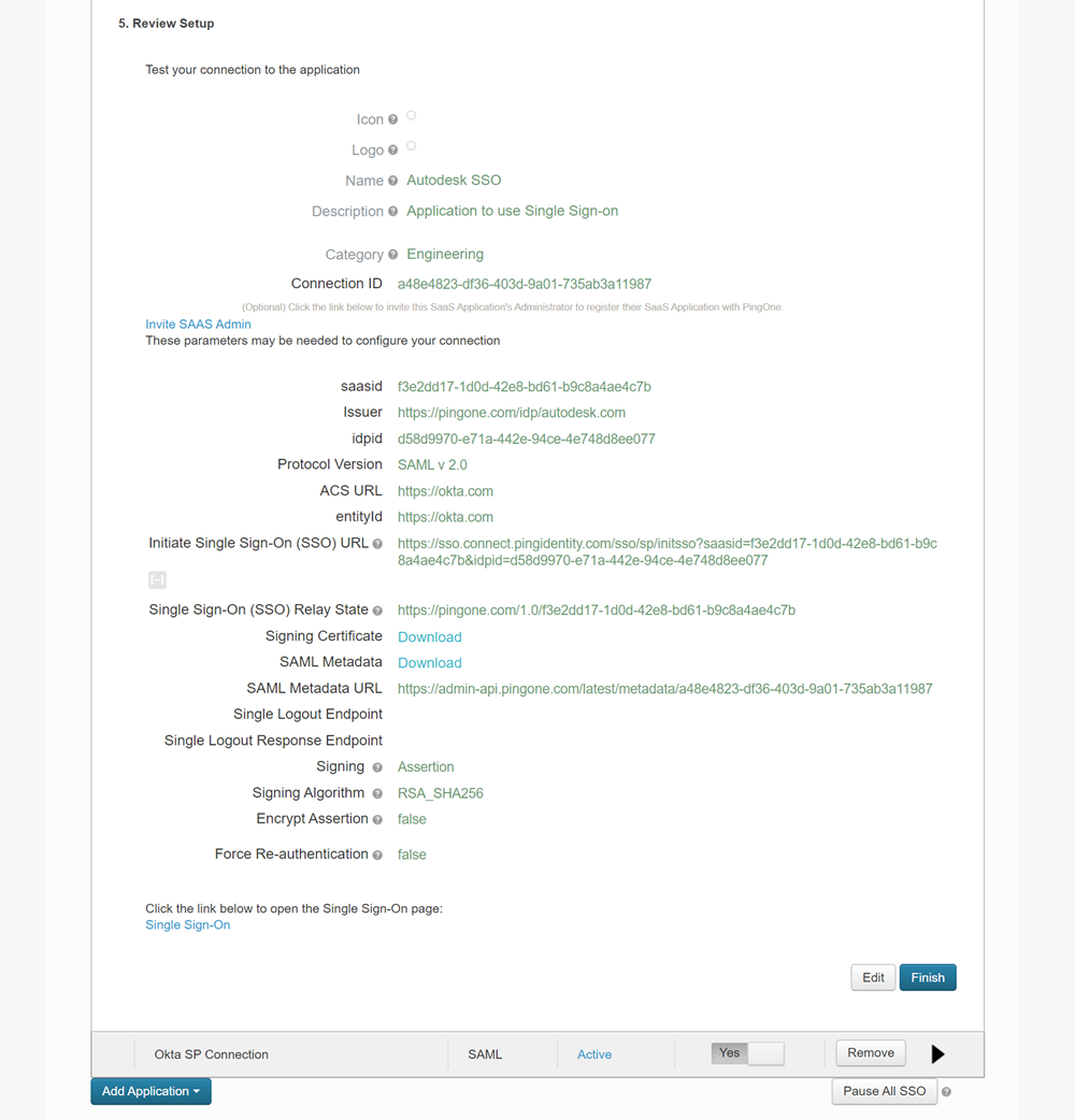 Configuration de l’authentification SSO avec PingOne