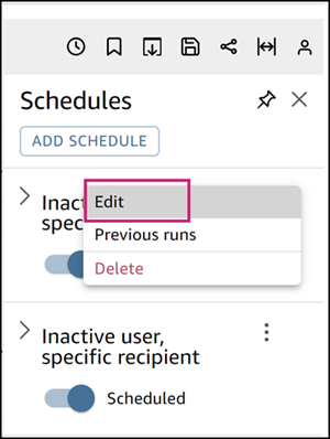 Insight 빌더에서 대시보드 예약