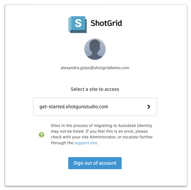 ShotGrid 홈을 통해 ShotGrid 사이트에 액세스