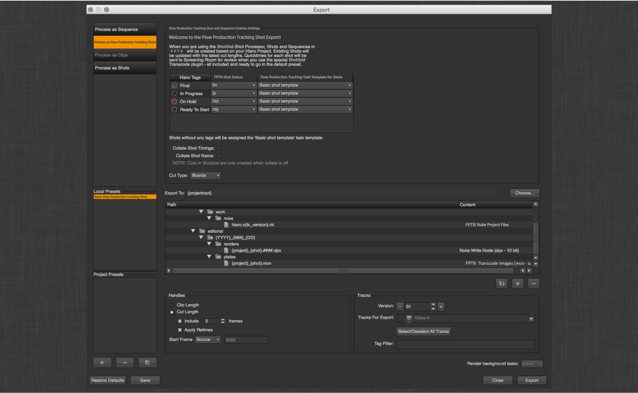 Hiero/Nuke Studio 내보내기