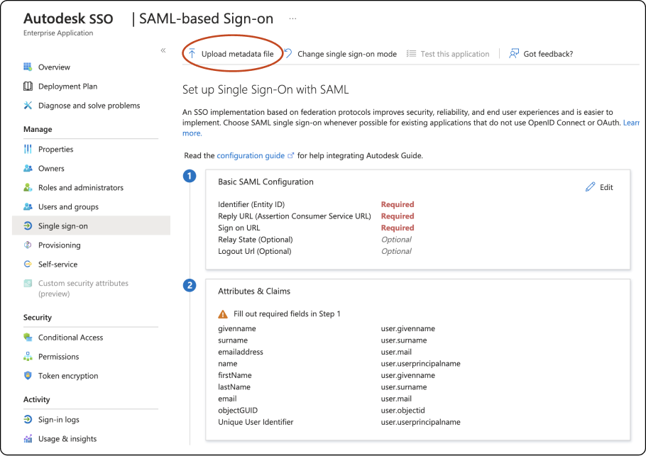Microsoft Azure로 SSO 설정