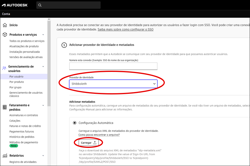 Configurar o SSO com o Shibboleth IdP