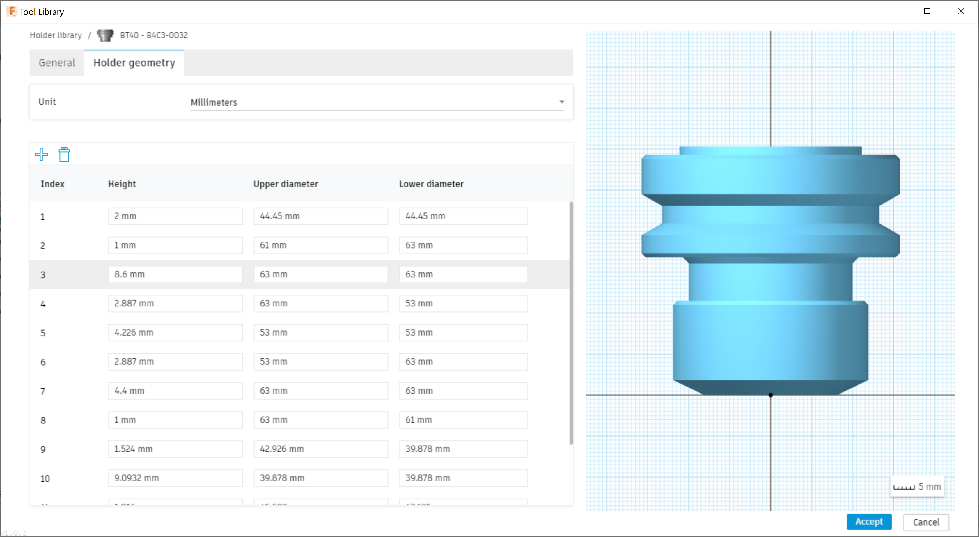 How to edit sample tools and tool holders in Fusion